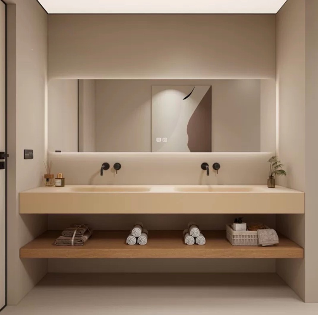 NAFARA Japandi Bathroom Vanity Sink, Furniture & Home Living, Bathroom ...