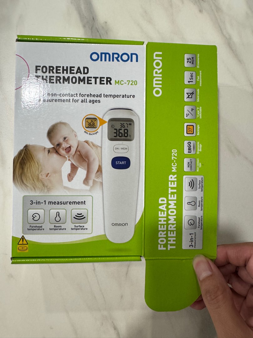 Omron Forehead Thermometer MC-720, Health & Nutrition, Thermometers on ...