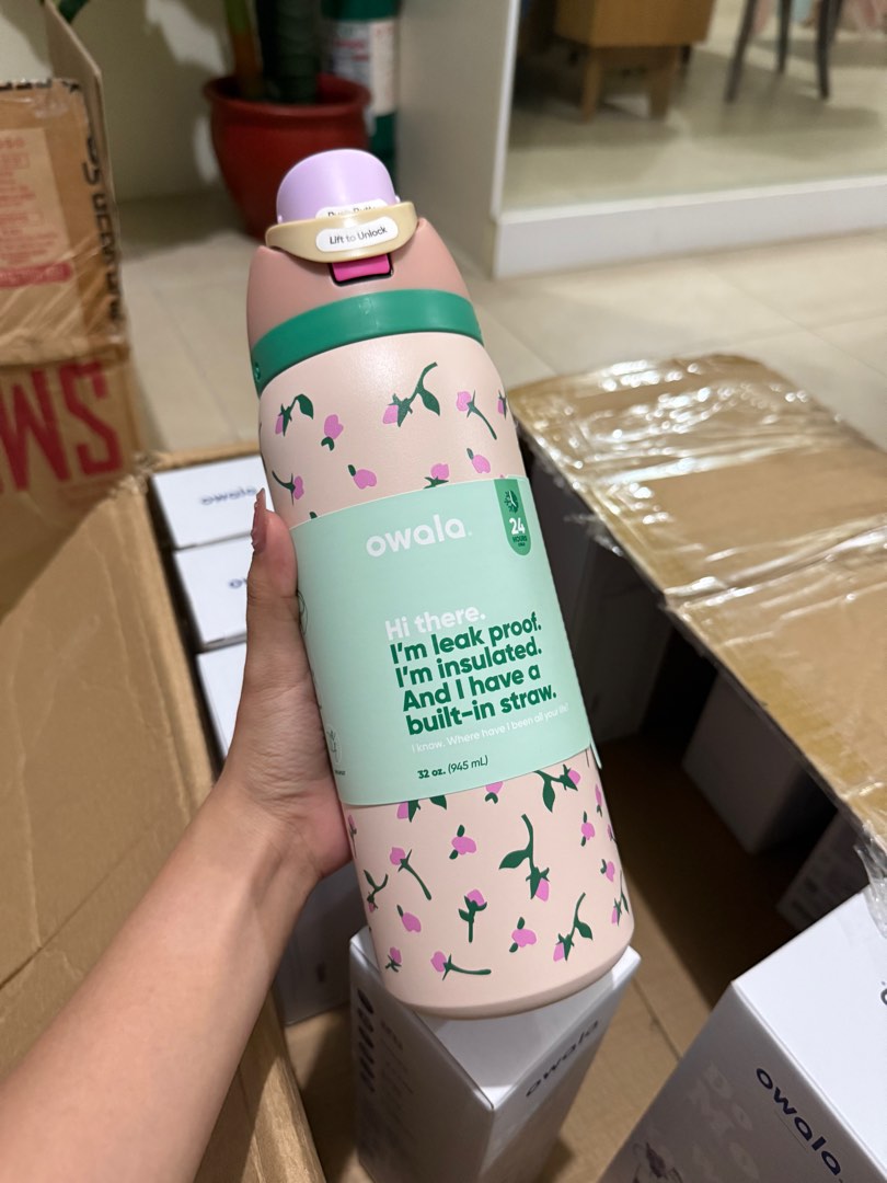 Owala FreeSip Tea Time Pink 32oz, Furniture & Home Living, Kitchenware ...