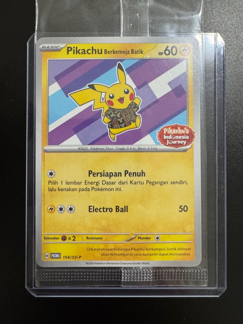 Pokemon TCG Promo Pikachu Berkemeja Batik #101/SV-P, Hobbies & Toys ...