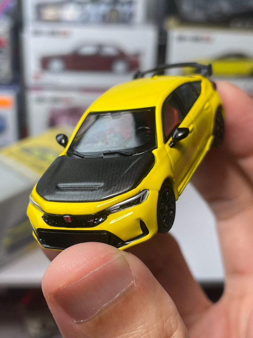 POPRACE honda civic type R FL5 yellow open hood, Hobbies & Toys, Toys ...