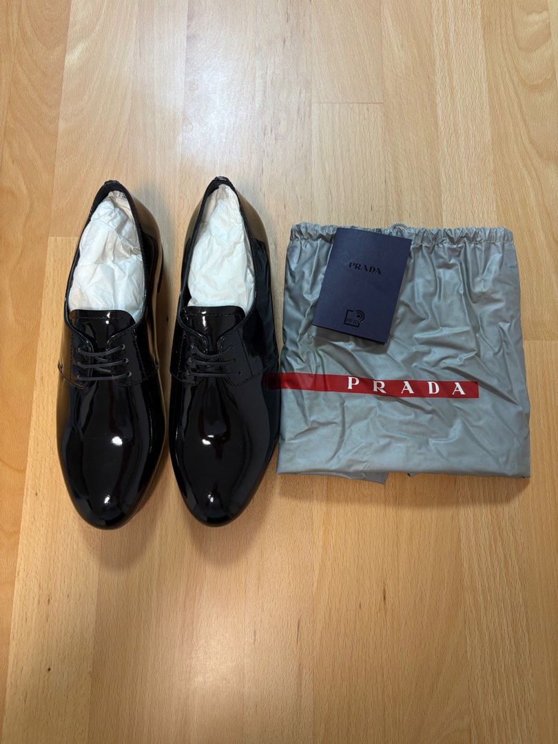 Prada Women Uniform Laces Up Loafer, Women's Fashion, Footwear, Loafers ...