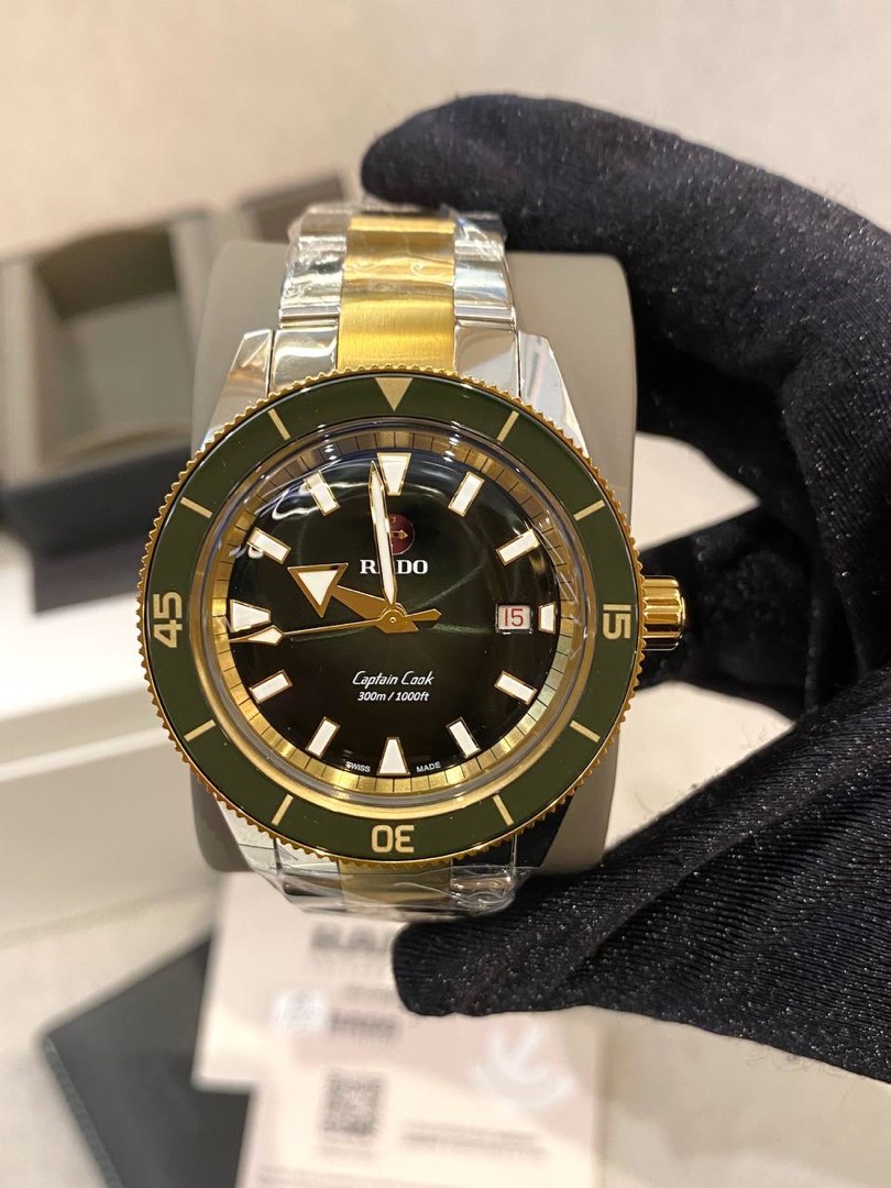 RADO CAPTAIN COOK DARK GREEN DIAL RING REF R32138303 42MM AUTOMATIC ...