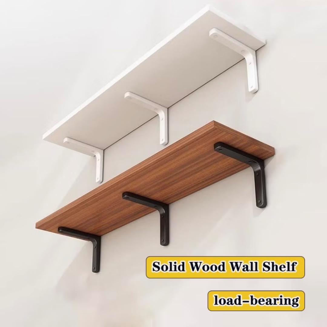 Solid Wood Wall Shelf | Load-Bearing Wall Rack For Storage | Minimalist ...