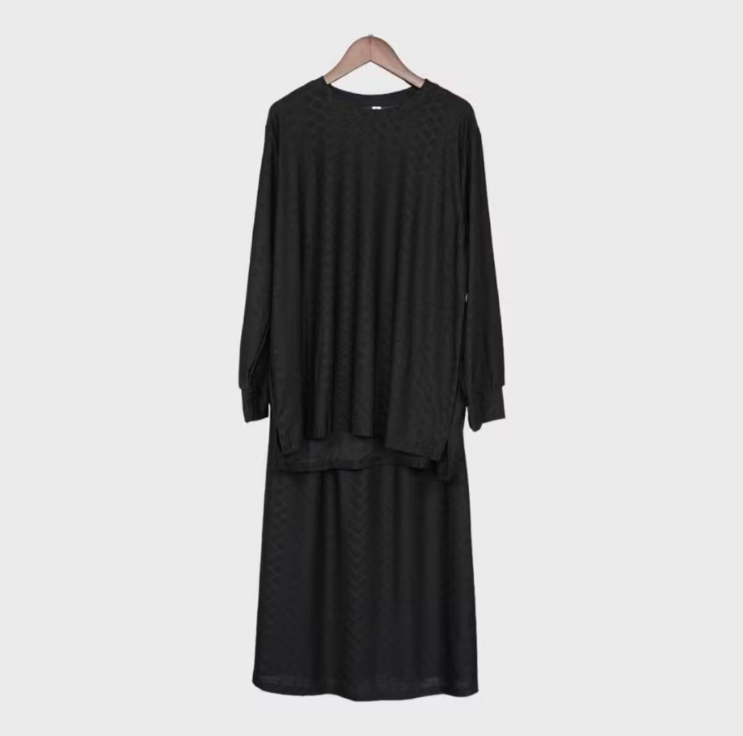 (XXL) Panda Eye Texture Set Blouse Skirt Lina, Women's Fashion ...