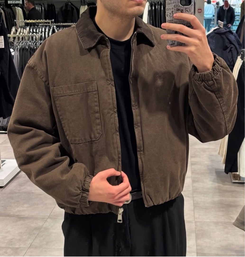 Zara matching Collar Jack Regular fit Jacket, Men's Fashion, Coats ...