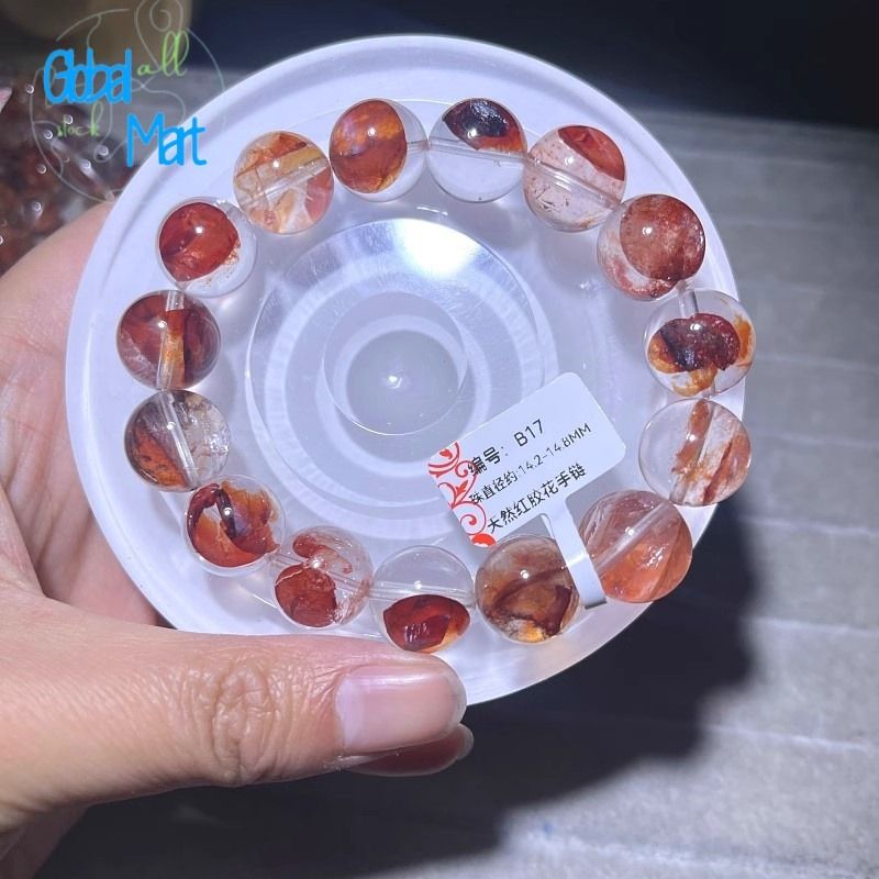 B17*Natural Red Phantom Quartz "Imperial Rouge" Bracelet| Blood Crimson ...