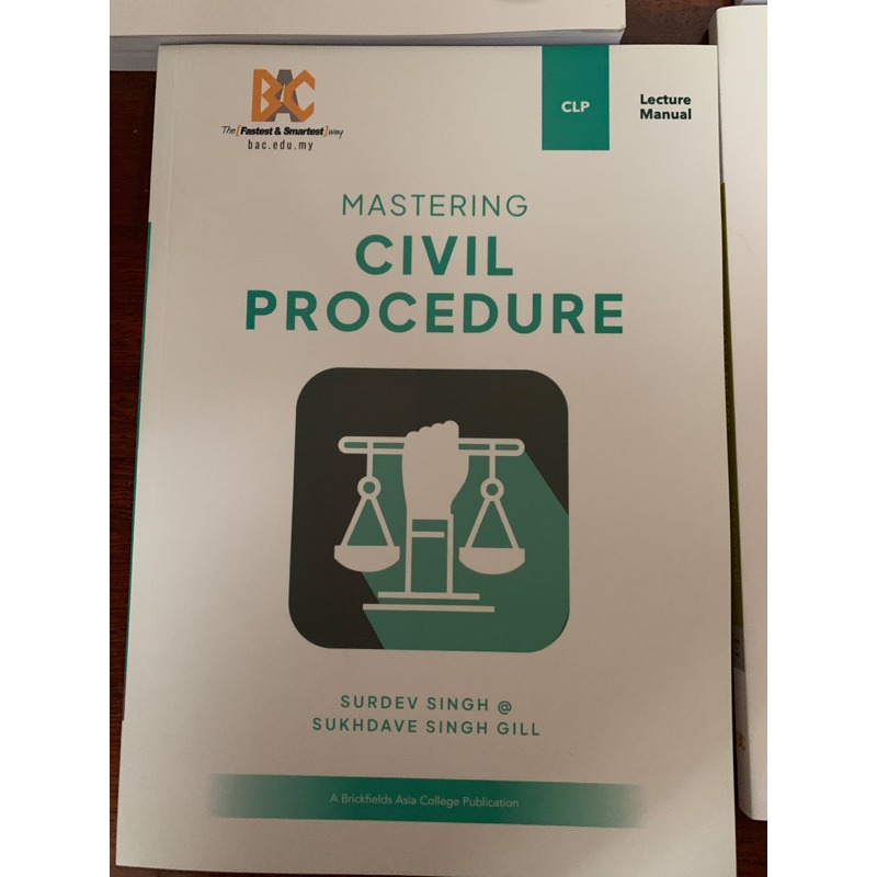 BAC CLP CIVIL LECTURE MANUAL (2025 MOST RECENT EDN) Brickfields Asia ...