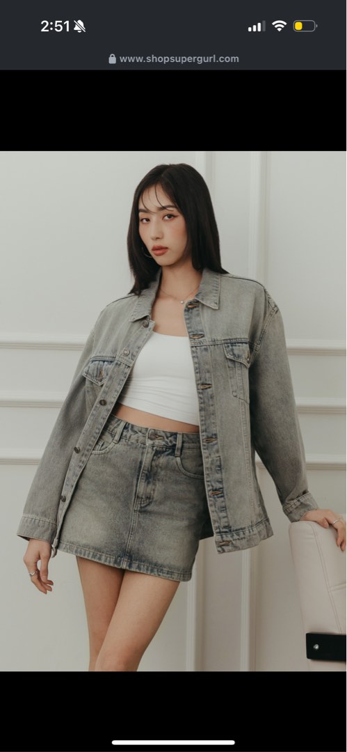 BNWT Supergurl David Denim Jacket in Vintage Wash, Women's Fashion ...