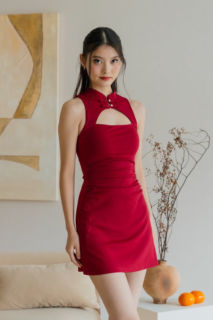 Carrislabelle *Luxe* Gui Padded Cutout Qipao Dress (Red), Women's ...