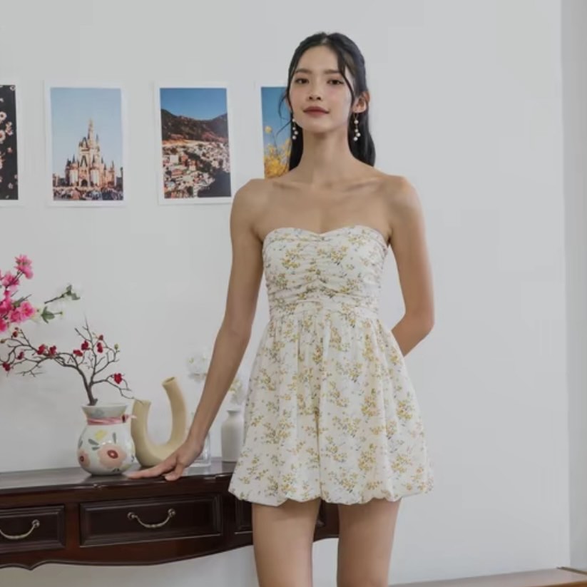 Carrislabelle Roselle Padded Sweetheart Bubble Dress, Women's Fashion, Dresses & Sets, Rompers ...