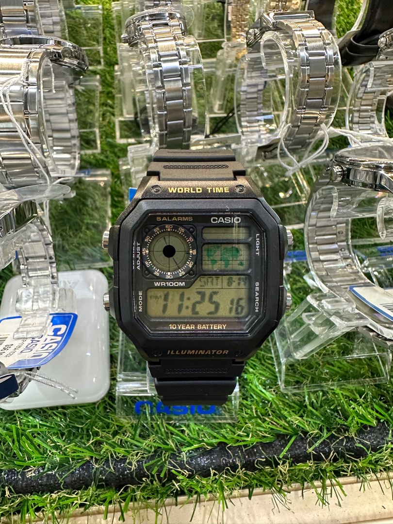 Casio Digital Watch World Time - AE1200WH-1BVDF, Men's Fashion, Watches ...