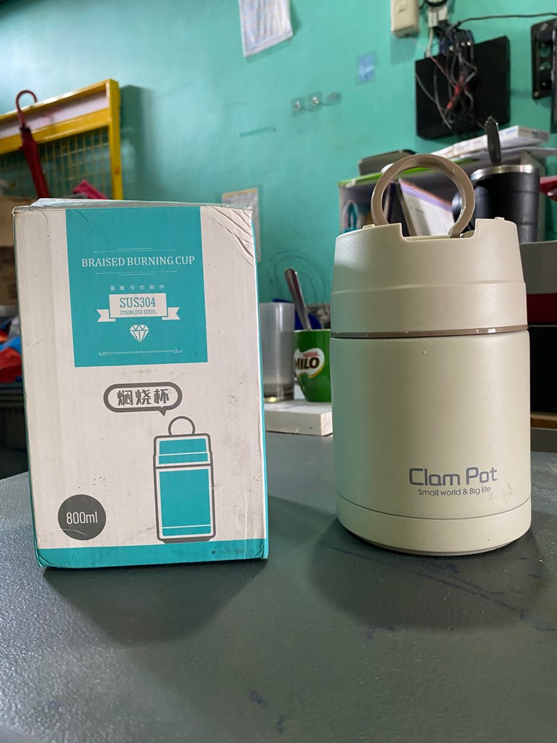 Clam Pot Hot and Cold Stainless Food Flask, Furniture & Home Living ...