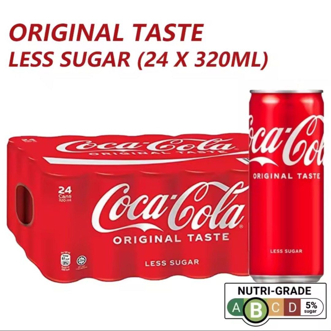 Coke Coca Cola Original Taste - Less Sugar (24 x 320ml), Food & Drinks ...