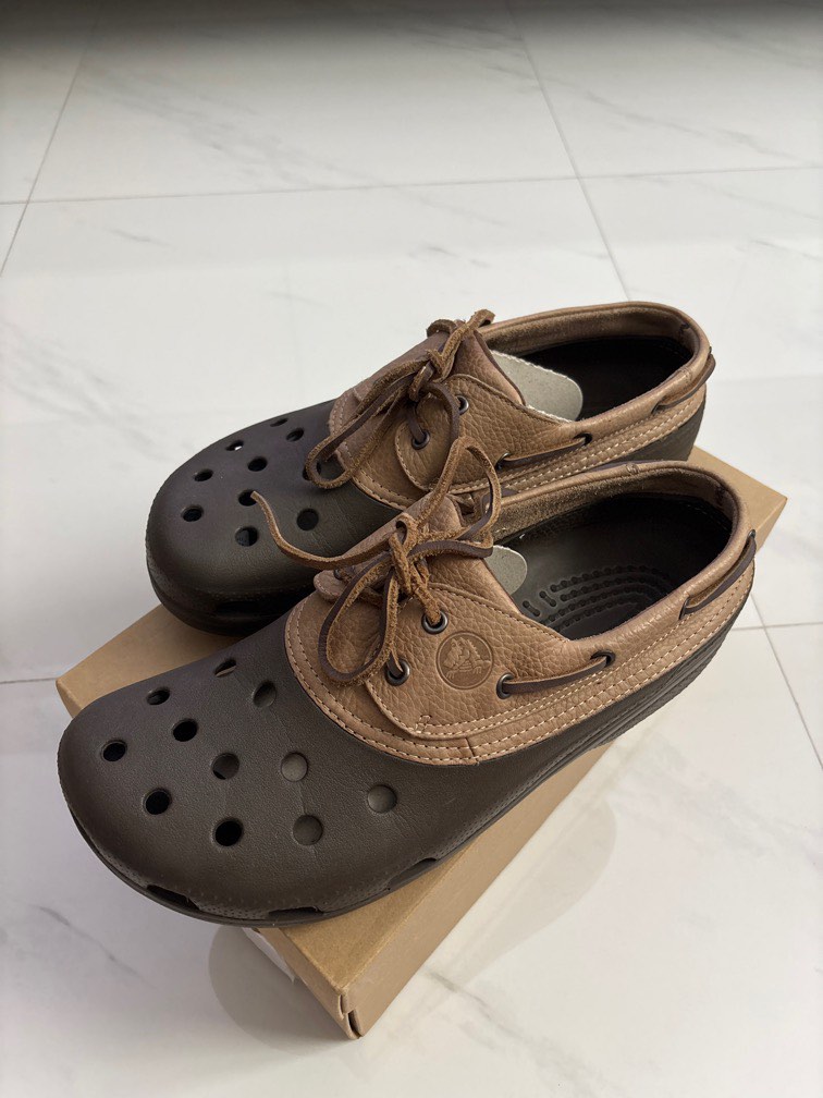 CROCS Islander Leather Lace Shoes, Men's Fashion, Footwear, Casual ...