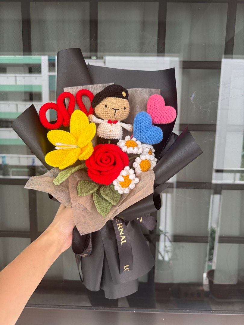 [Customisable] SPF bear bouquet | Army bear bouquet INS Bear | Crochet ...