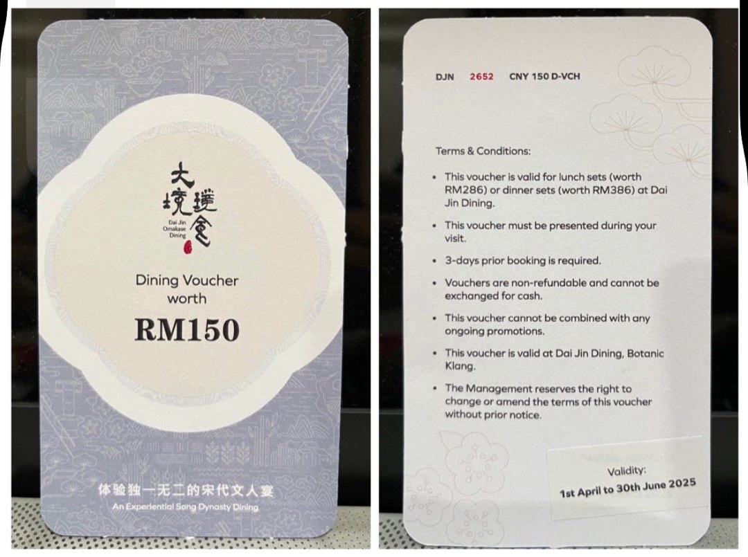 Dai Jin Omakase, Tickets & Vouchers, Vouchers on Carousell