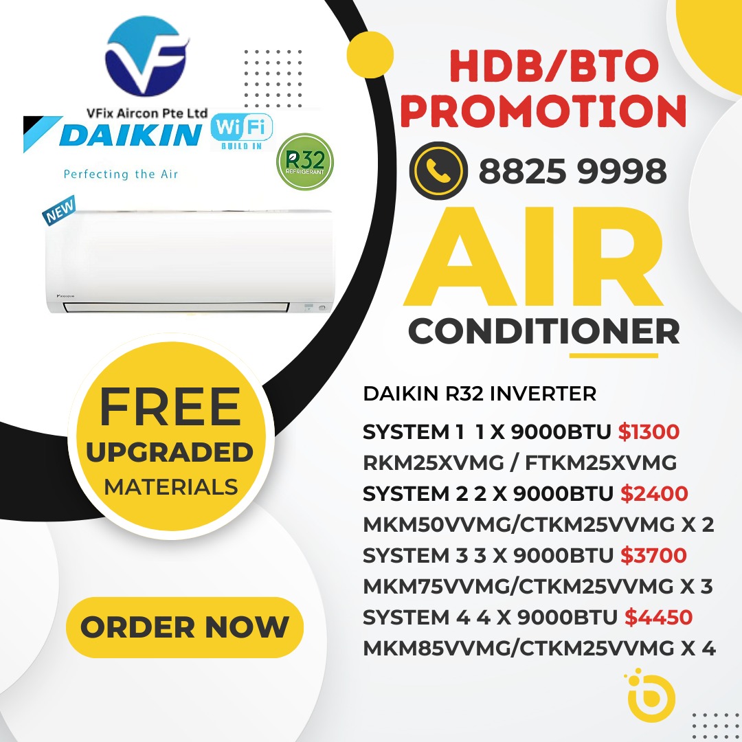 Daikin Inverter System 1–4 (5 Ticks, R32, Built-in WiFi) | With Installation | Good Friday ...