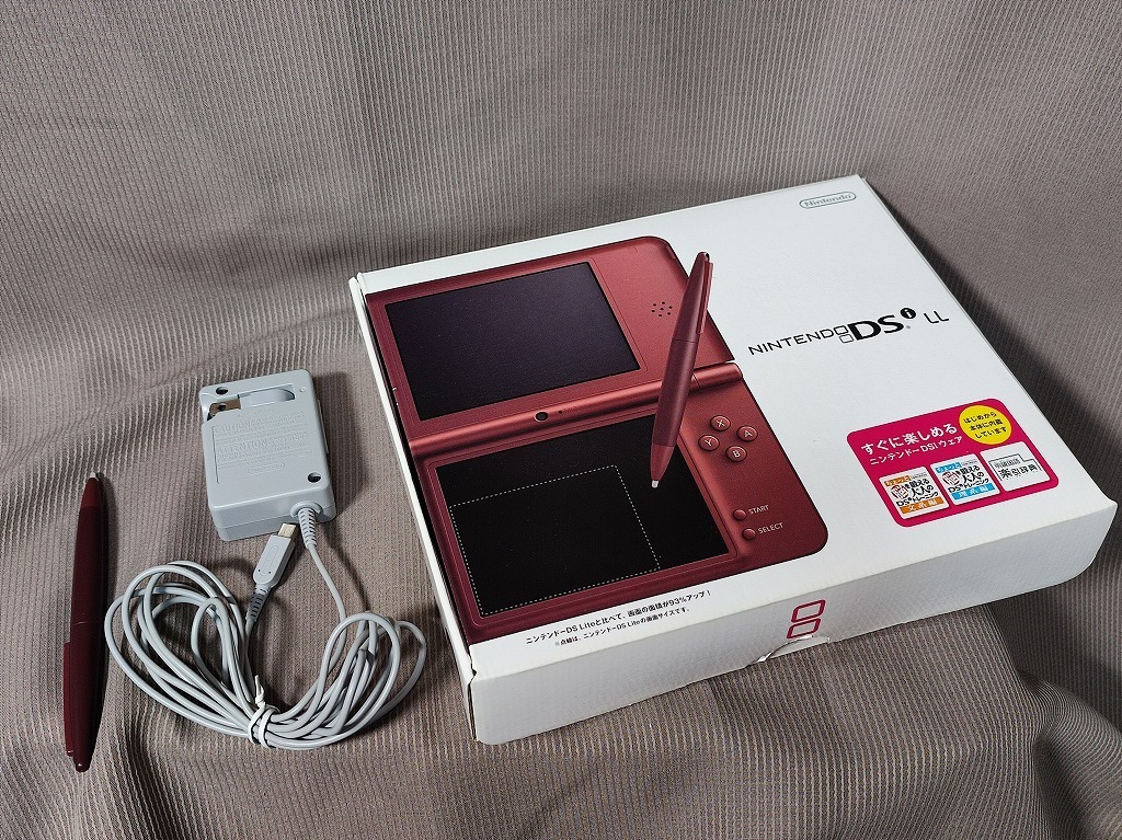 DSi LL Wine Red Box and all accessories included, Video Gaming, Video ...