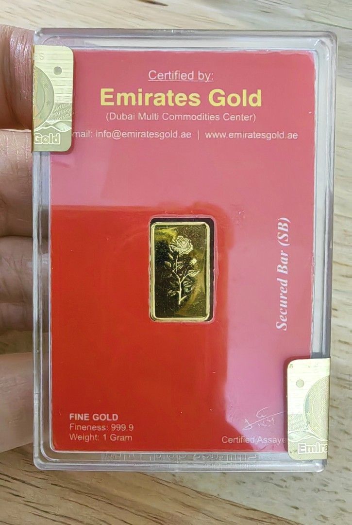 Emirates 1g Gold Bar in Casing, Hobbies & Toys, Collectibles ...