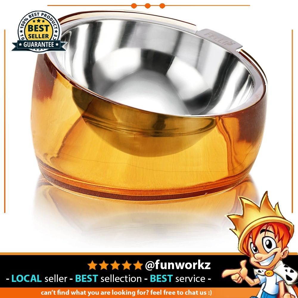 Felli Pet Oblik Acrylic Raised Dog Food Water Bowl Stainless Steel ...