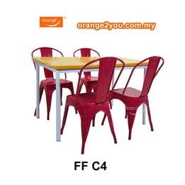 Fibreglass Cafe Table & Tolix Chair 1+ 4, Furniture & Home Living ...