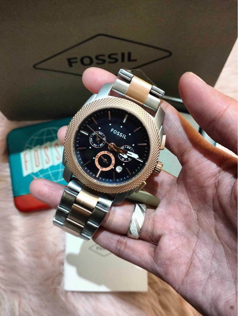 Fossil Machine Chronograph Black dial Two-tone Men's Watch | FS5037 ...