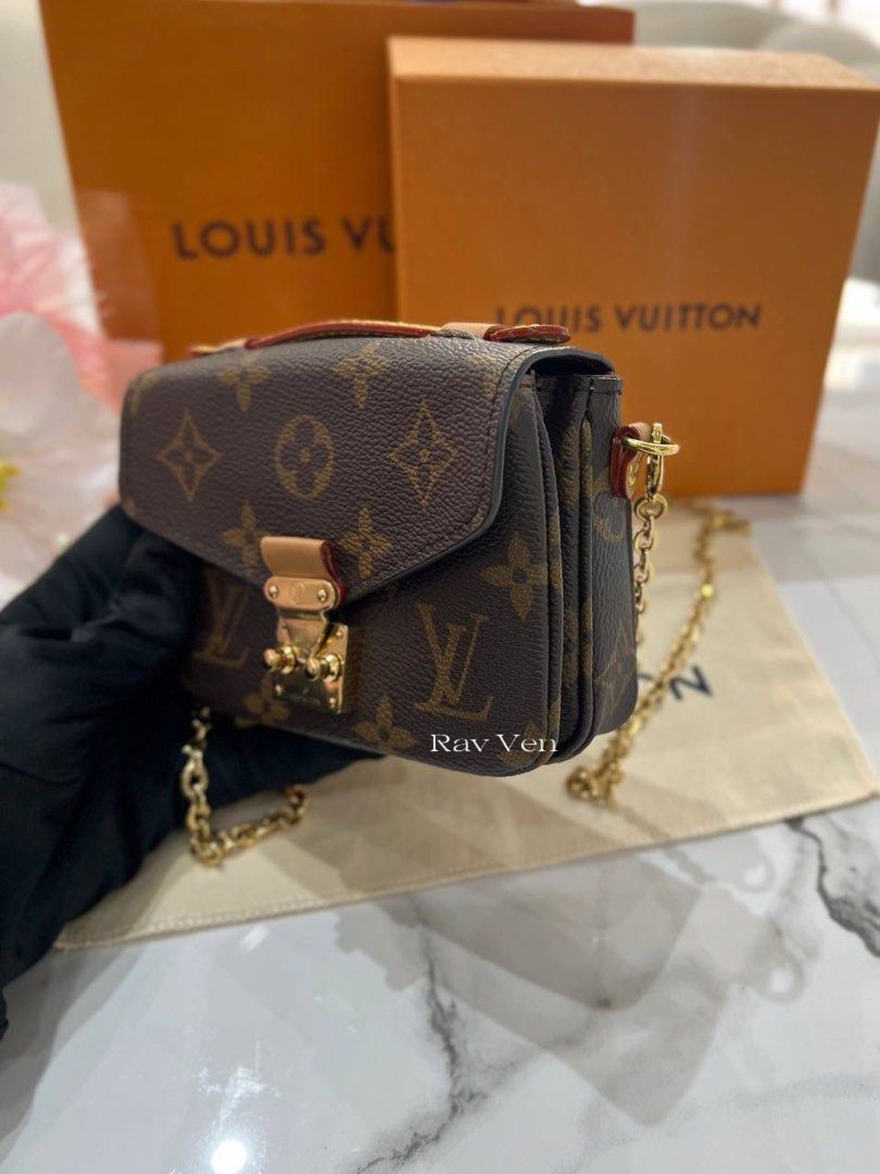 FULL SET LOUIS VUITTON LV Micro Metis Monogram Canvas Wallet On Chain ...