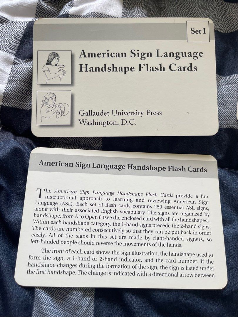 Hand Signage Flash Cards (ASL), Looking For on Carousell