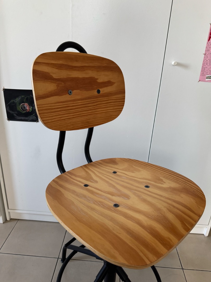 IKEA - KULLABERG Swivel chair, pine/black, Furniture & Home Living ...