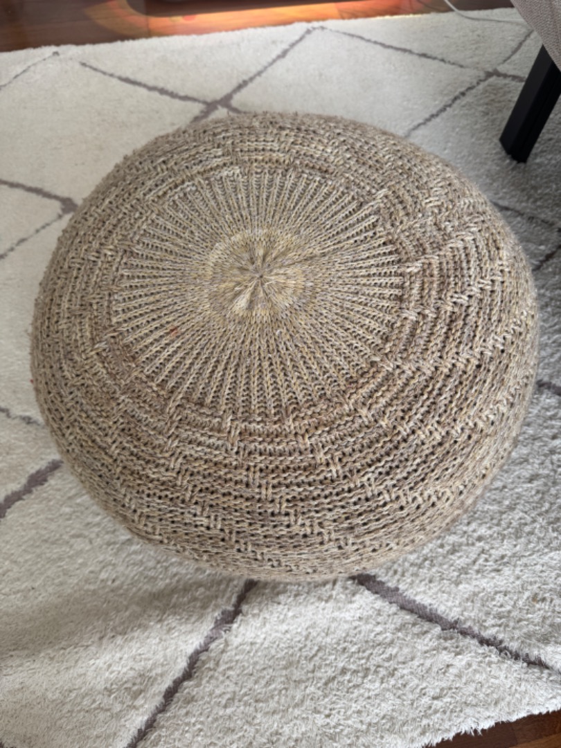 IKEA SANDARED pouffe beige, Furniture & Home Living, Home Decor ...