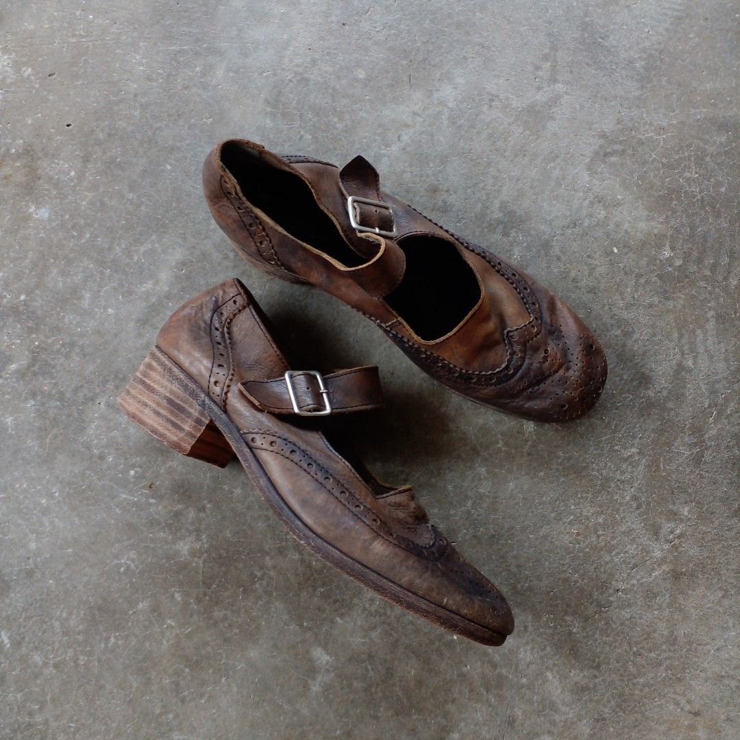 JUNYA WATANABE WRINKLED LEATHER MARY JANE x ELENA DAWSON x UMA WANG x ...