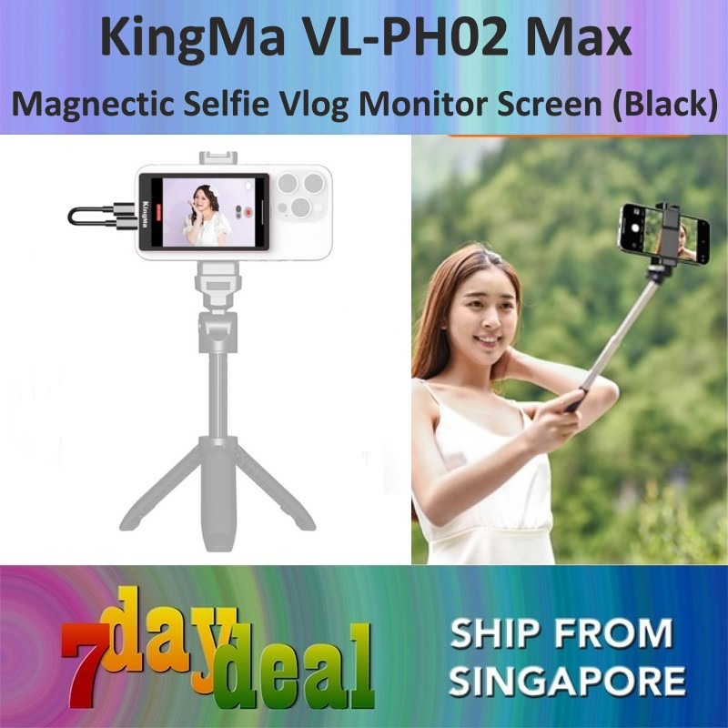 Kingma VL-PH02 Max Magnetic Vlog Selfie Monitor Screen (Black), Mobile ...