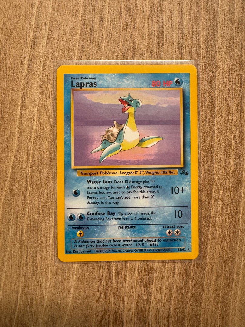 Lapras Fossil Base Set Rare Vintage Pokemon Card, Hobbies & Toys, Toys ...