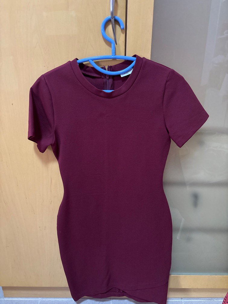 Maroon office wear, Women's Fashion, Dresses & Sets, Dresses on Carousell