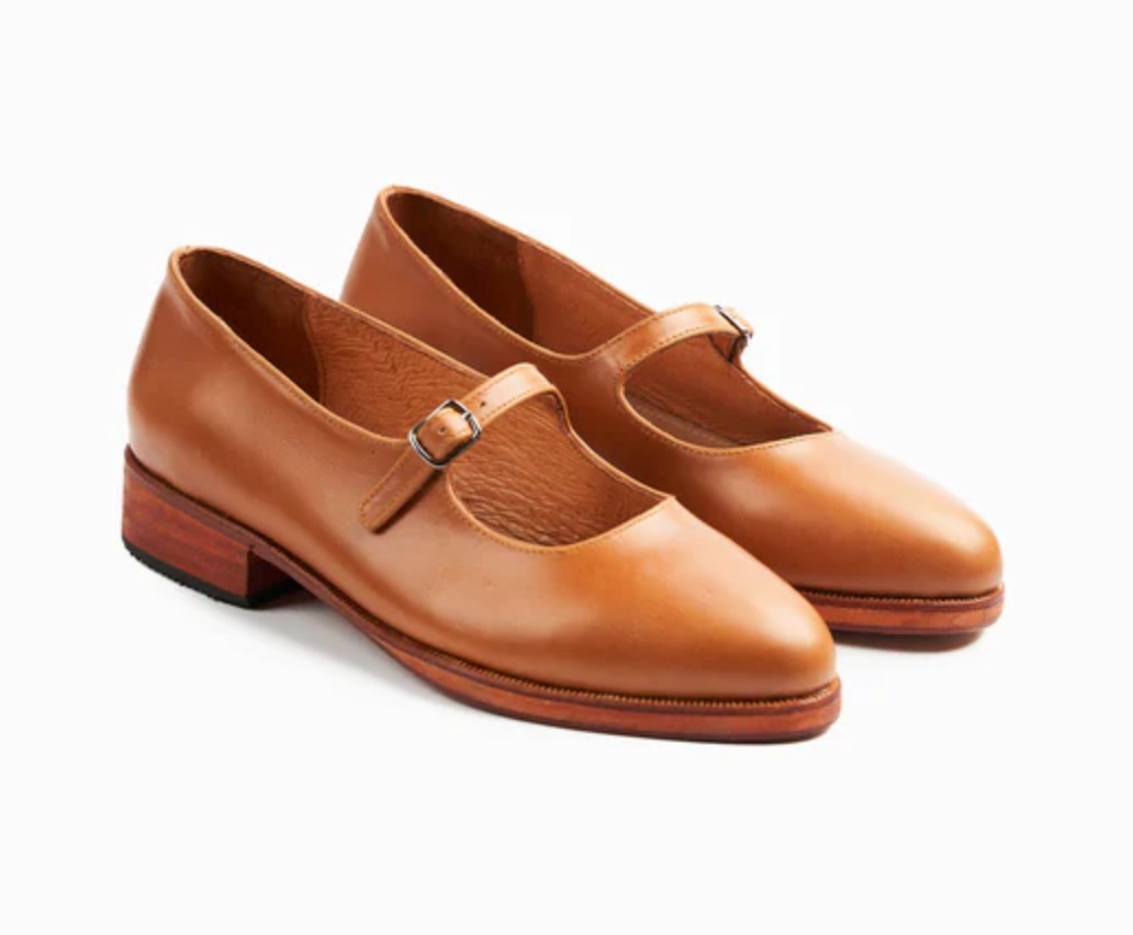 Marquina Shoemaker Mary Jane Flats in Cognac Tan, Women's Fashion ...