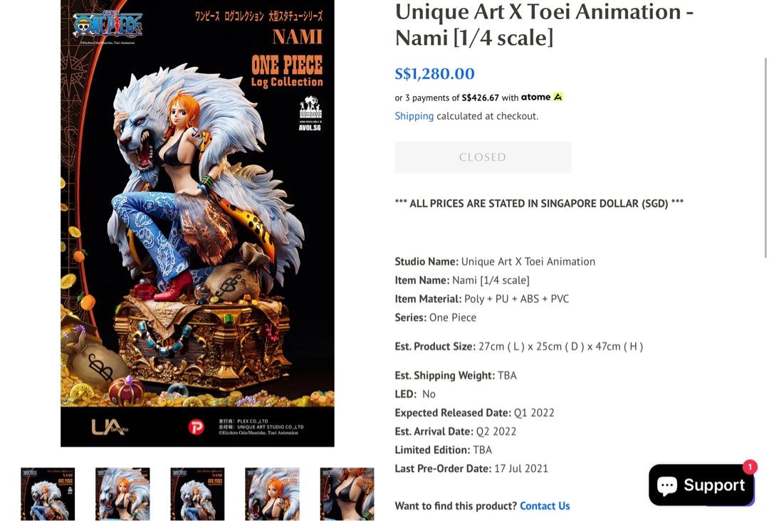 One Piece - Unique Art X Toei Animation - Nami, Hobbies & Toys, Toys ...