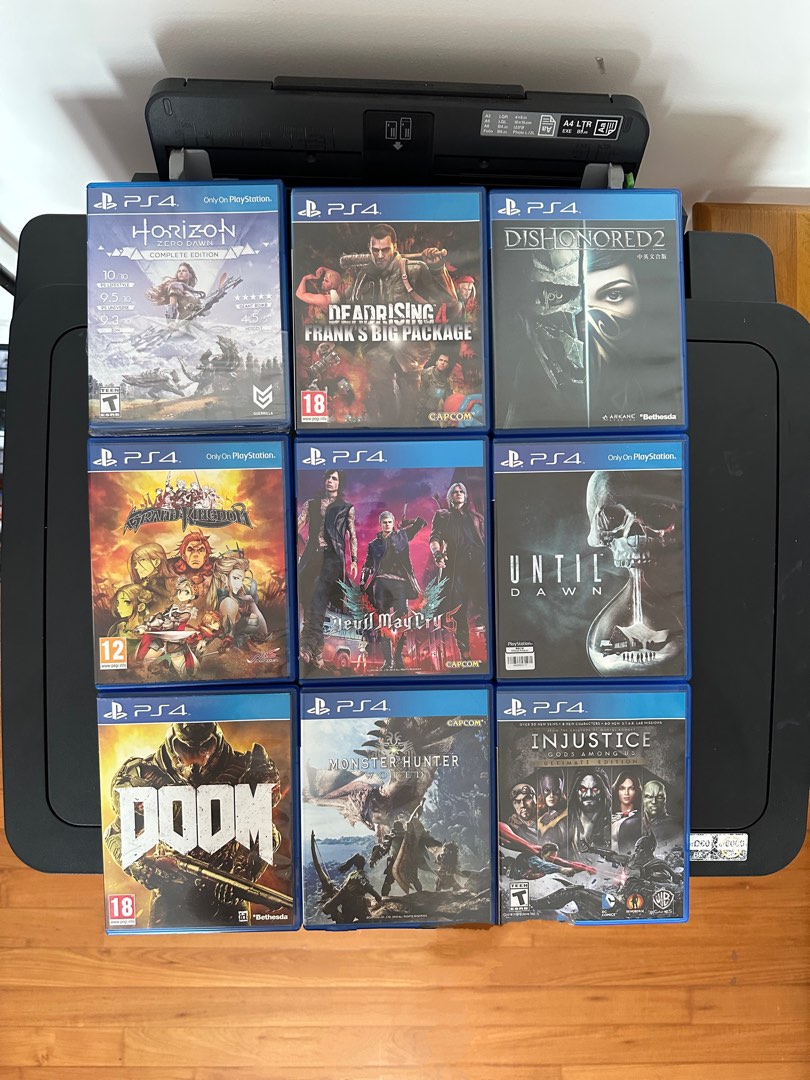 PS4 game Horizon zero dawn / Deadrising / Dishonored / Grand kingdom / Devil may cry 5 / Until ...