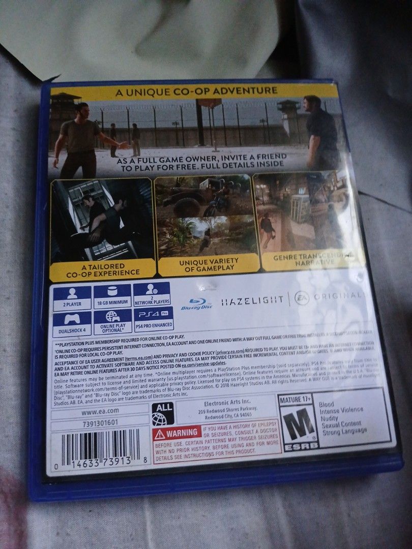 PS4 Used Game : a way out rare, Video Gaming, Video Games, PlayStation on Carousell