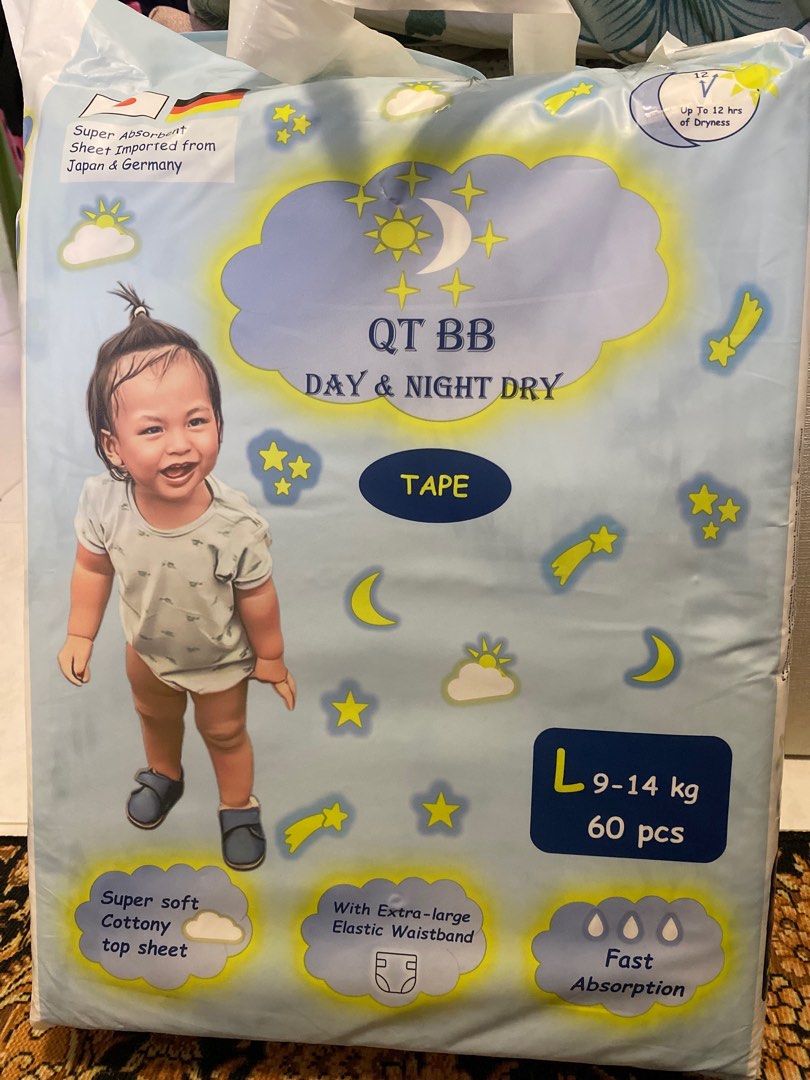 QT BB Diapers TAPE Size L, Babies & Kids, Babies & Kids Fashion on ...