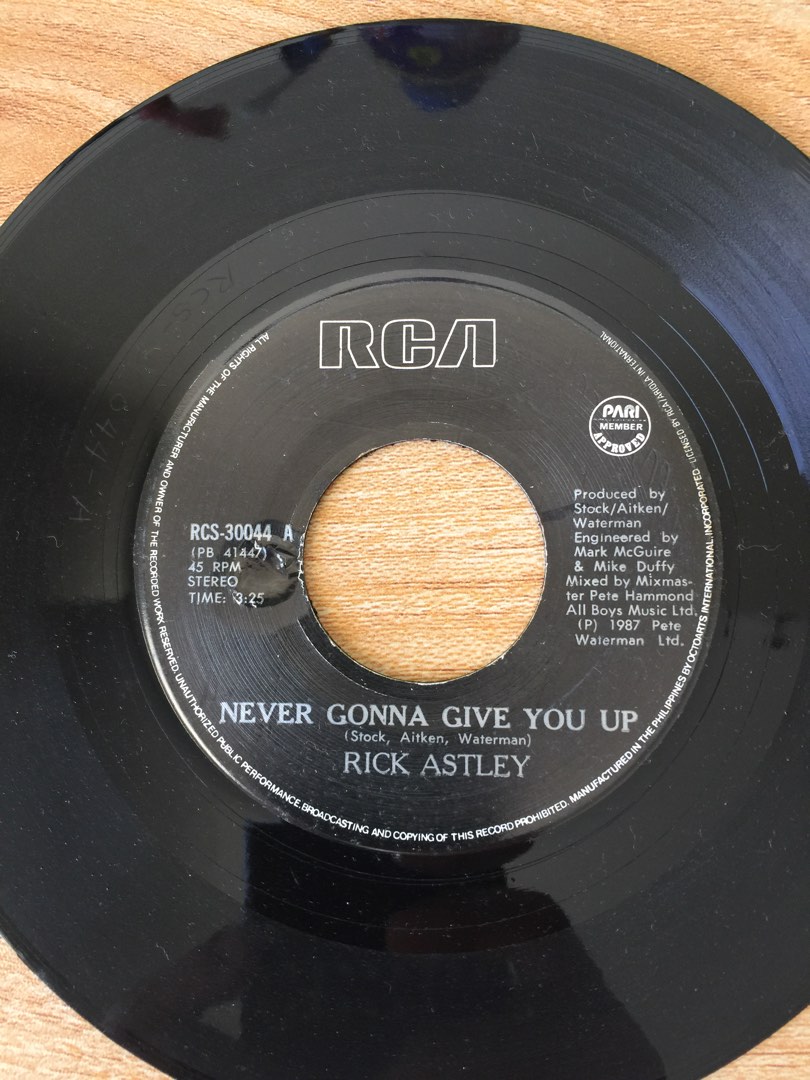 Rick Astley Never Gonna Give You Up, Hobbies & Toys, Music & Media ...