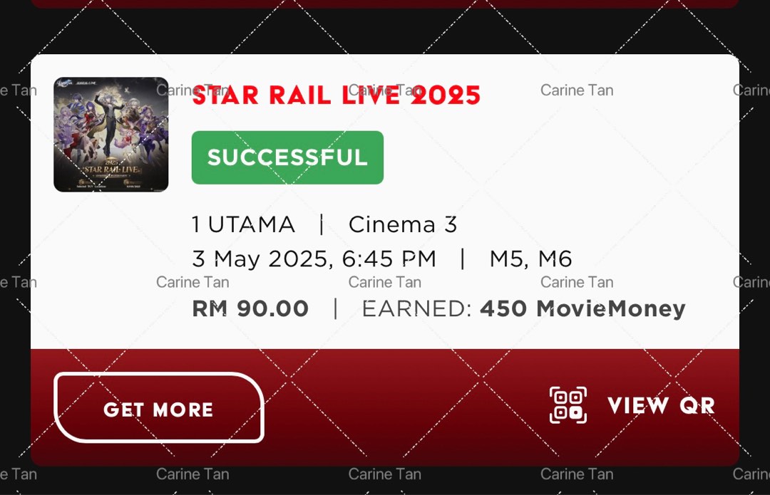 Star Rail LIVE 2025 (TGV 1 Utama) couple seat, Tickets & Vouchers ...
