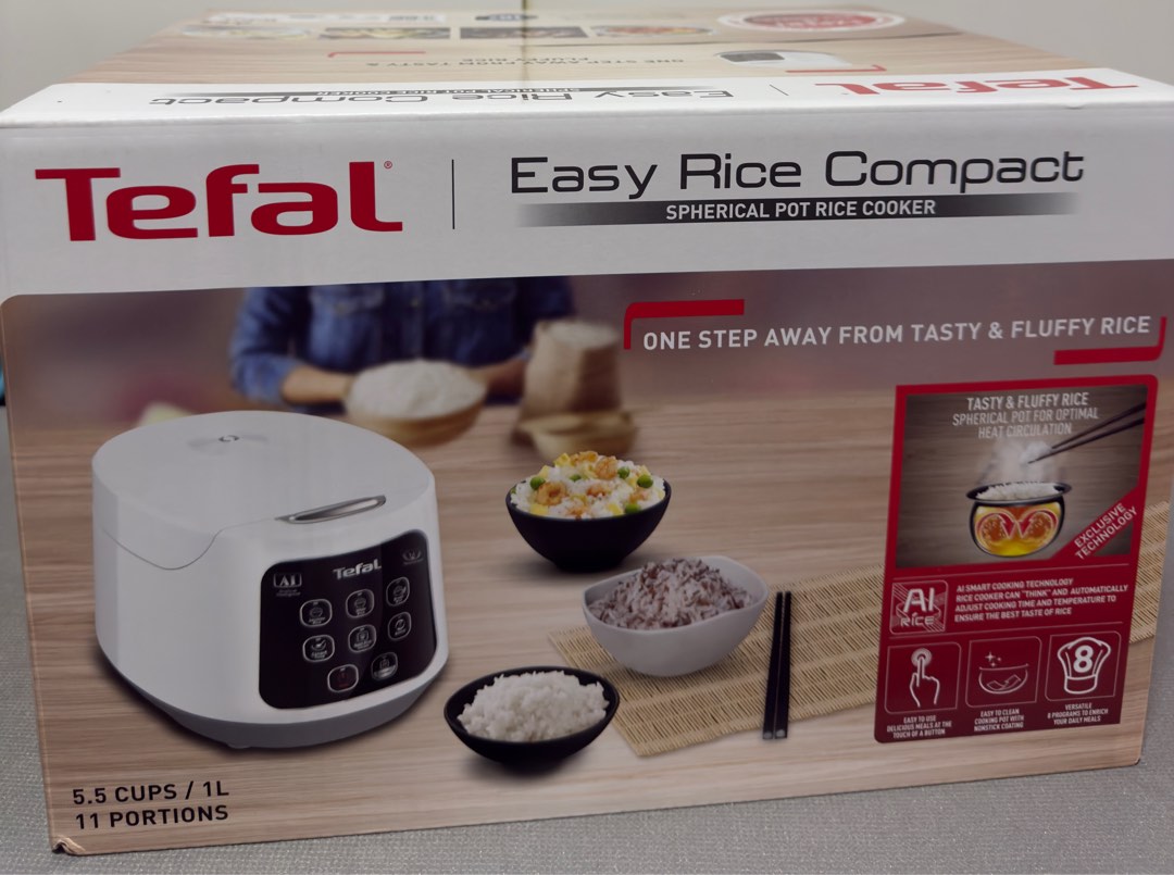Tefal Easy Rice Compact Spherical Pot Rice Cooker (RK7301, 1L), TV & Home Appliances, Kitchen ...