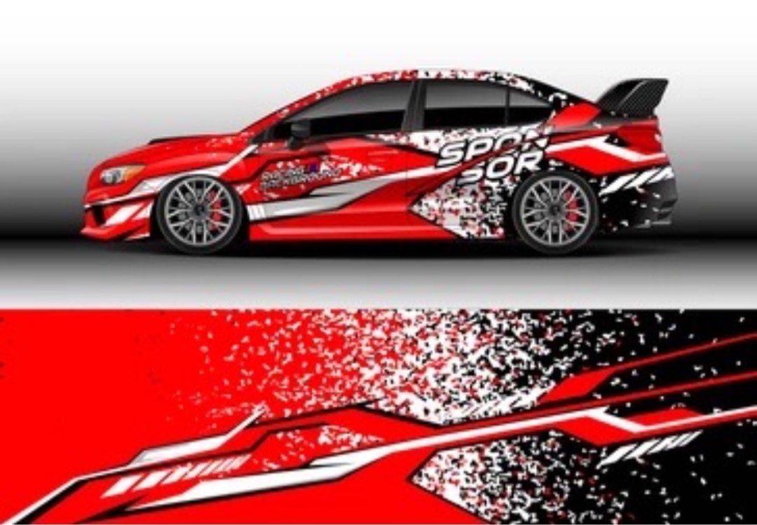 Track Racing Garage Sticker Decal Design with Automotive Logos, Car ...