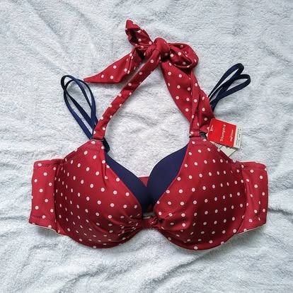 Triump Maximiser Red/ White Pokka Dots Ribbon Back Strap & Dark Navy ...