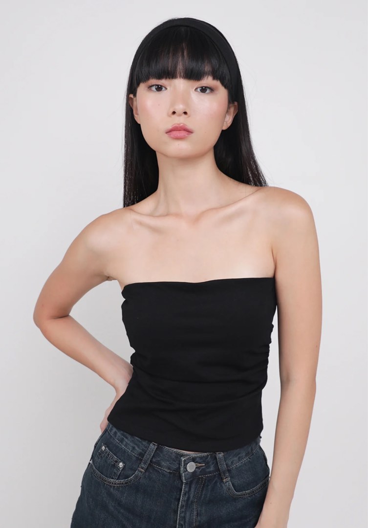 TTR Rica Ruched Padded Tube Top, Women's Fashion, Tops, Sleeveless on ...