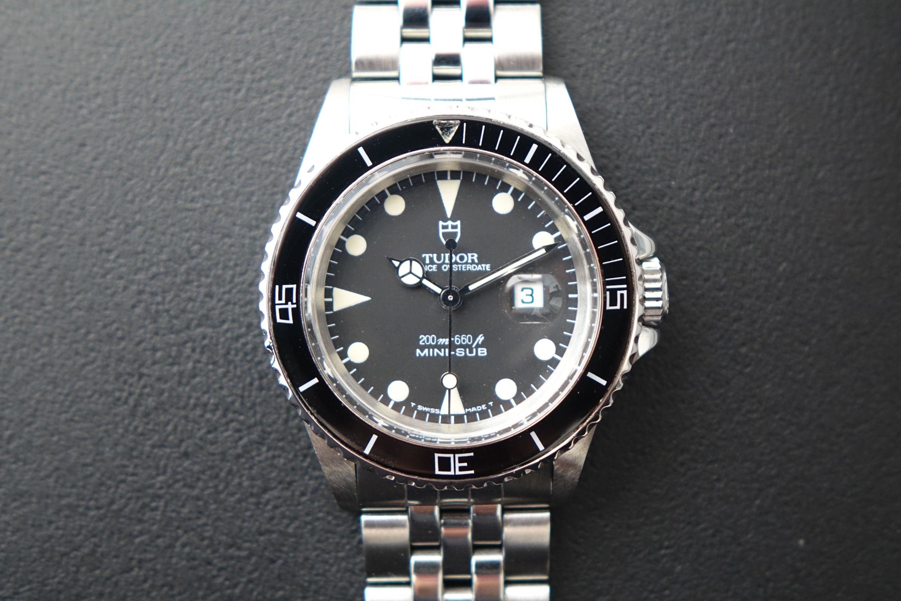 Tudor Mini sub 73090 black dial jubilee watch only, Luxury, Watches on ...