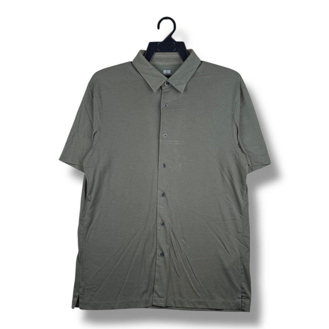 Uniqlo Airsm Full Open Polo Shirt (21X28), Men's Fashion, Tops & Sets ...