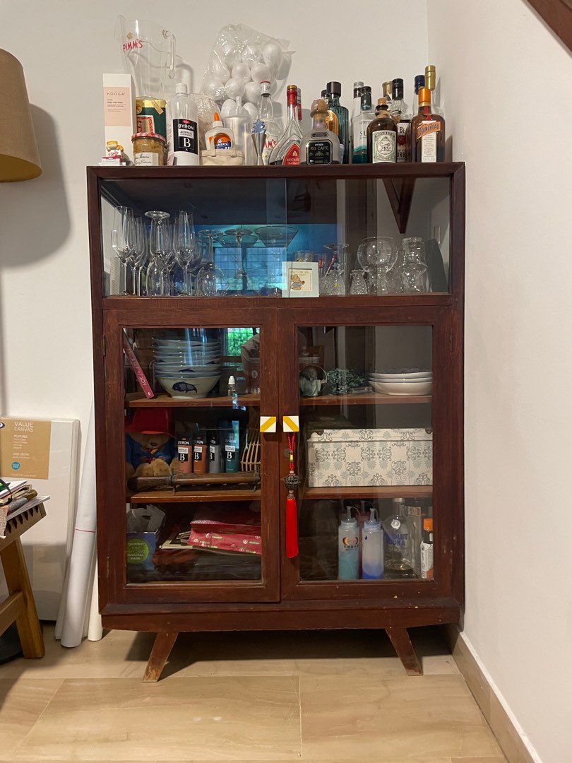 Vintage solid wood cocktail / storage cabinet., Furniture & Home Living ...