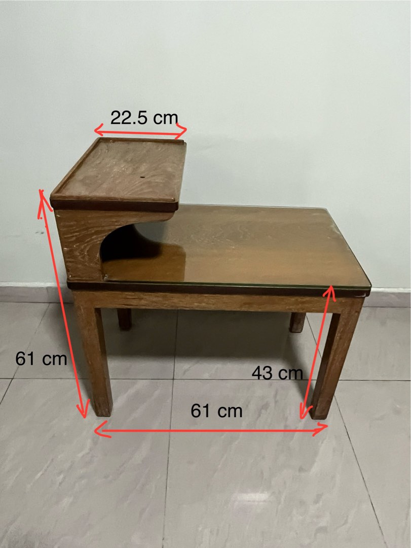 Vintage wooden side table, Furniture & Home Living, Furniture, Tables ...